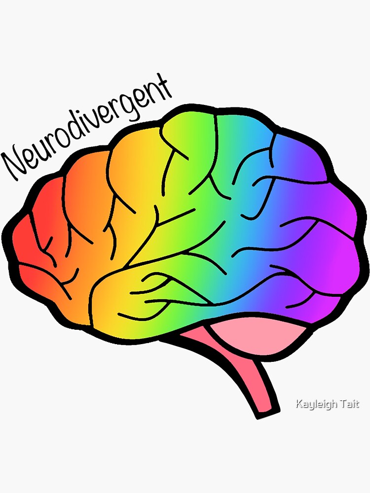 "Neurodivergent Rainbow brain" Sticker for Sale by kayleighann92 ...