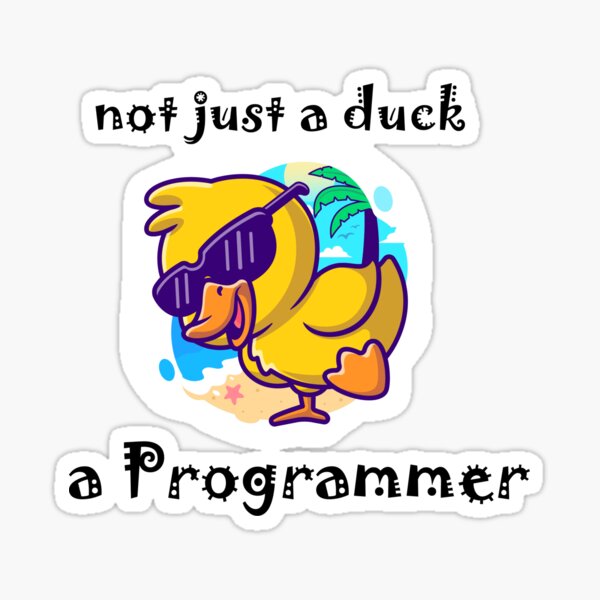 Programmer Duck Coding Developer Sticker For Sale By Hummingtees Redbubble