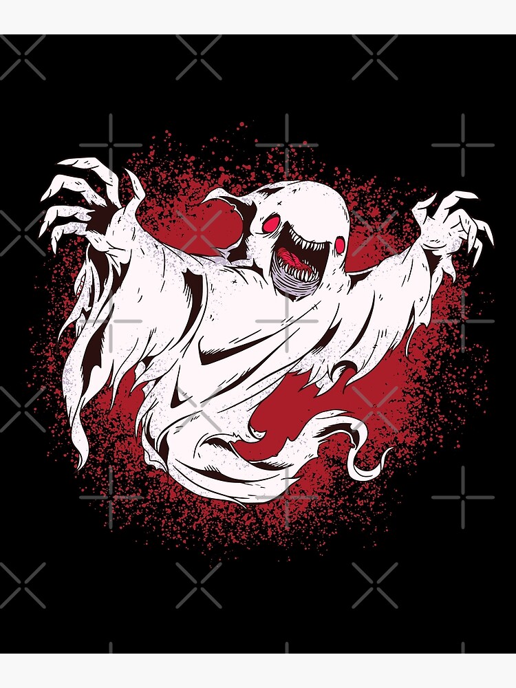 "Scary ghost with sharp teeth and red eyes" Poster for Sale by Rob-Son ...