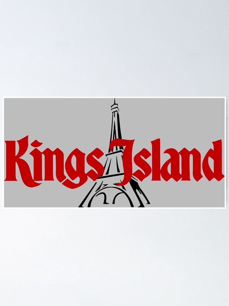 "Kings Island Logo Design with Eiffel Tower - RED" Poster for Sale by ...