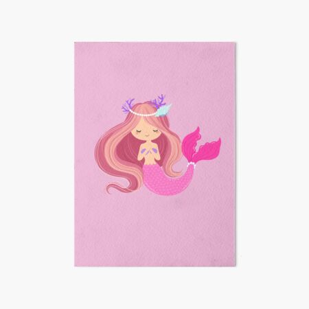 "Pink Mermaid" Art Board Print for Sale by redbubblesireen | Redbubble