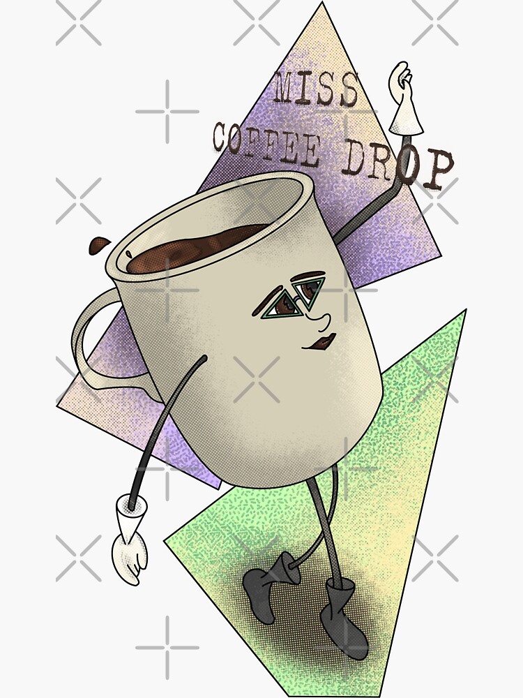 "Miss Coffee Drop" Sticker for Sale by MutedCarbon | Redbubble