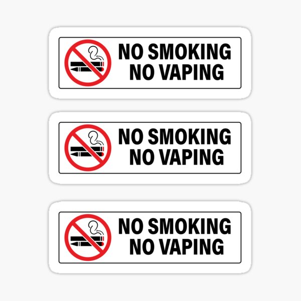"No Smoking No Vaping Sign Pack Of 3" Sticker for Sale by StickDeco ...
