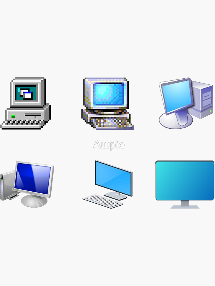 "Windows This PC Icon Evolution" Sticker for Sale by Awpie | Redbubble