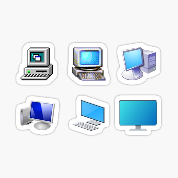 "Windows This PC Icon Evolution" Sticker for Sale by Awpie | Redbubble