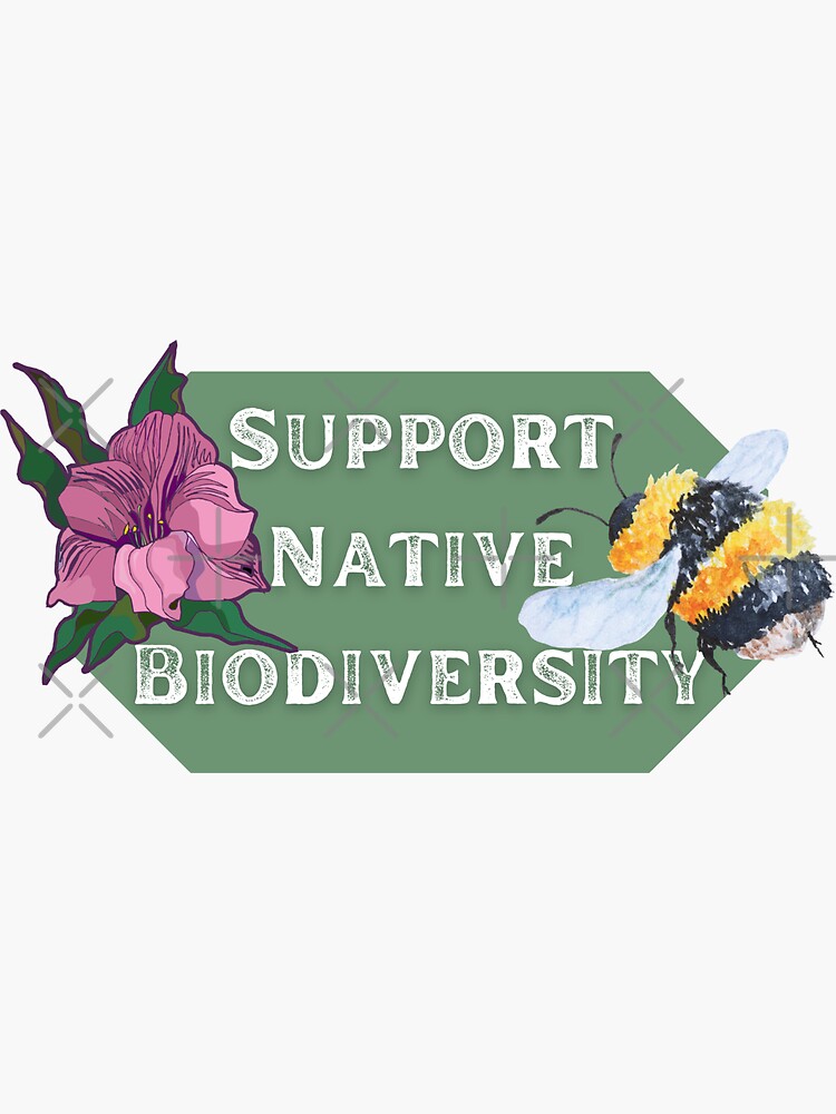 "Support Native Biodiversity Bee" Sticker for Sale by caringiscool ...