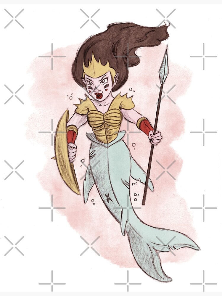 "Strong Mermaid Warrior" Poster for Sale by VanillaMichael | Redbubble