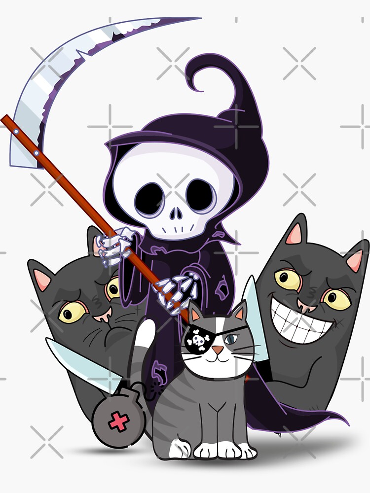 "Deaths Little Helpers" Sticker for Sale by Malroa | Redbubble