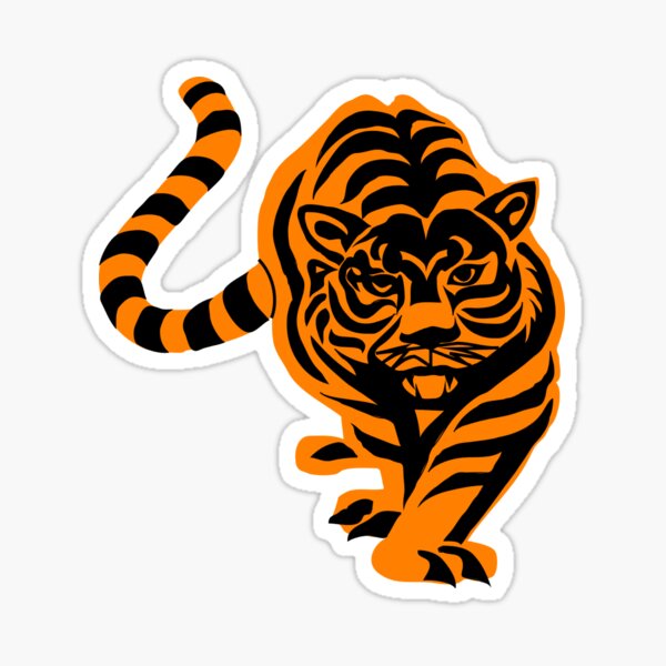 "Crouching Stalking Tiger" Sticker for Sale by CreativeCranium | Redbubble