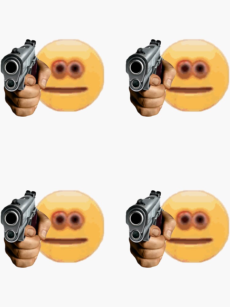 Pegatina «Emoji maldito que sostiene la pistola Paquete divertido de ...