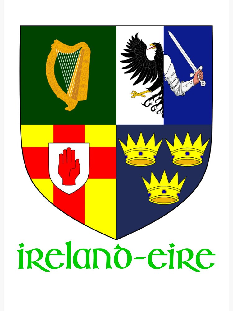 "4 Provinces of Ireland Crest - Irish" Art Board Print for Sale by ...