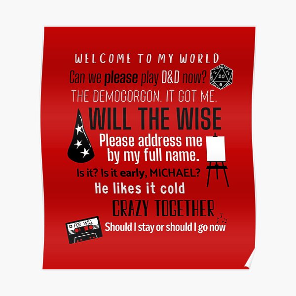 "Stranger Things - Will Byers Quotes" Poster for Sale by humnoo | Redbubble