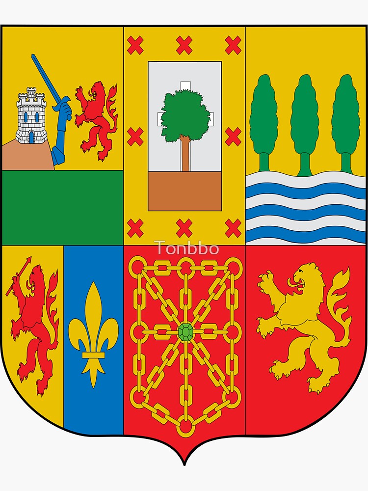 "Basque Country coat of arms" Sticker for Sale by Tonbbo | Redbubble