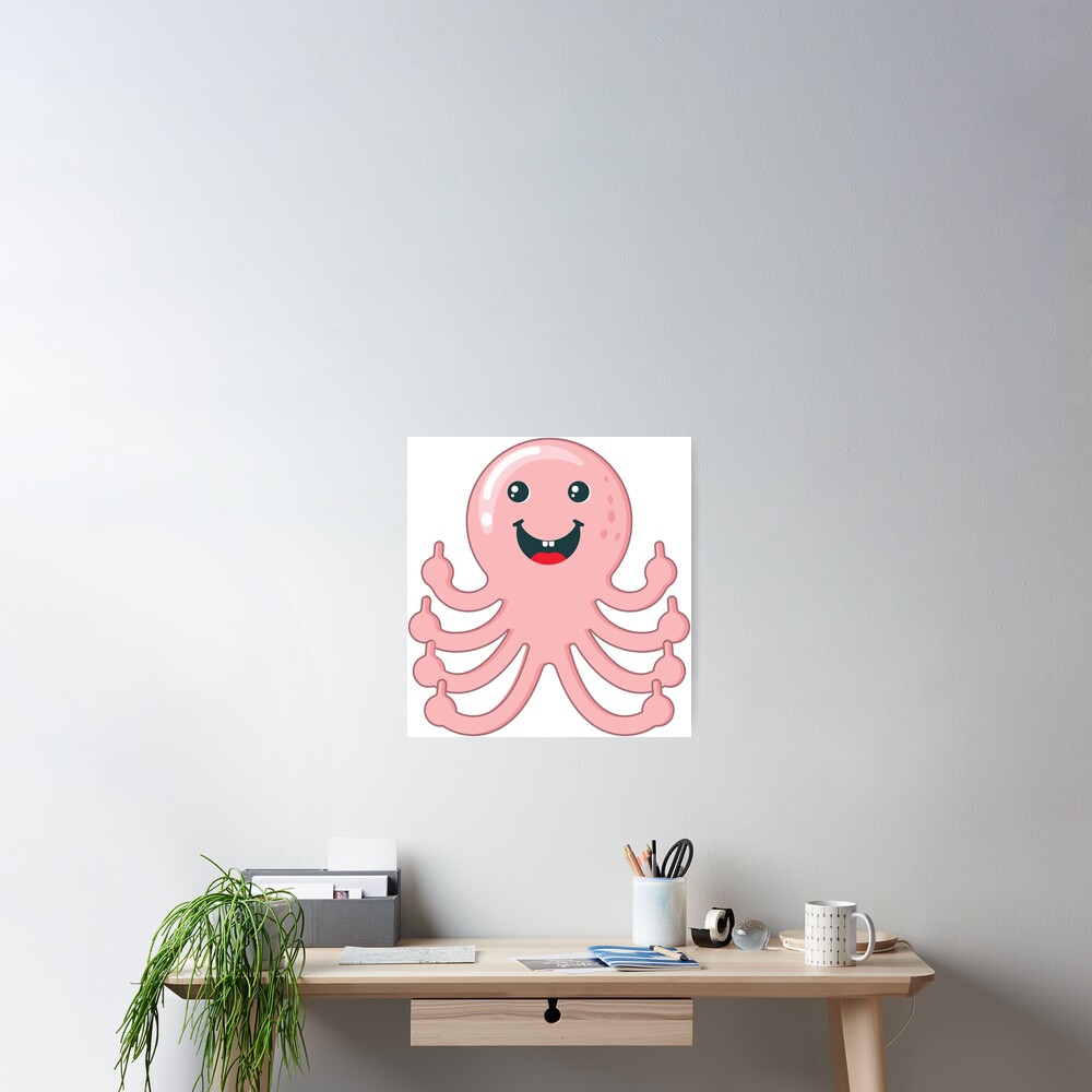 "Octopus. Middle finger tentacles." Poster for Sale by lakokakr | Redbubble