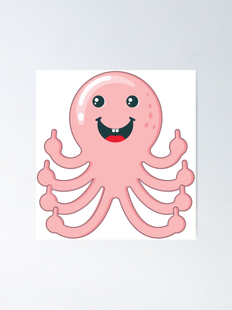 "Octopus. Middle finger tentacles." Poster for Sale by lakokakr | Redbubble