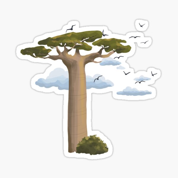 "Greenery of the baobab tree" Sticker for Sale by ArtGiftsStudio ...