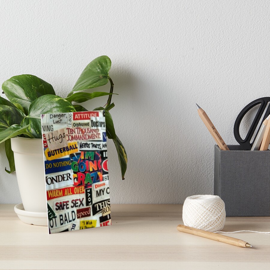 "Word Art Handmade Paper Collage" Art Board Print for Sale by ...