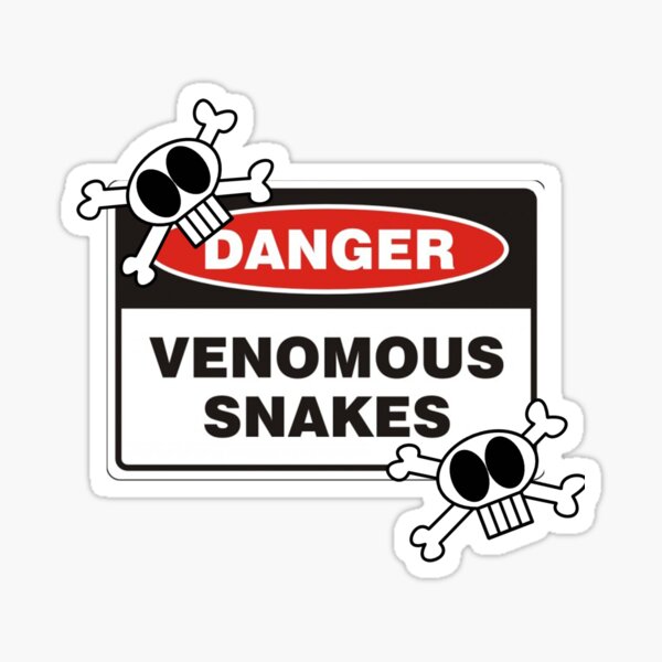 " Danger Venomous Snakes skulls" Sticker for Sale by Mazalcrafts ...