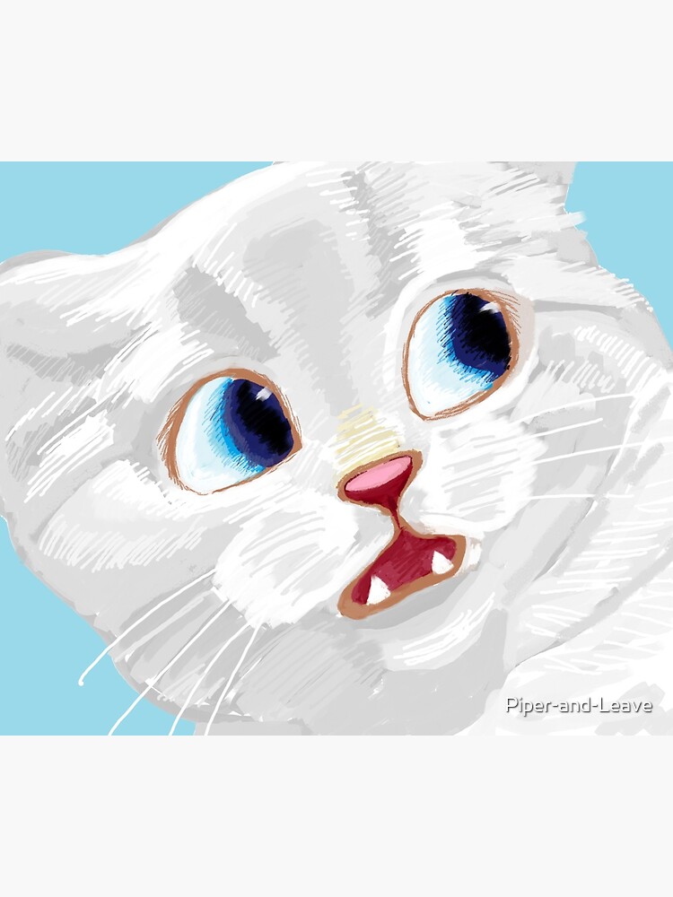 "Shocked meme cat painting" Poster for Sale by Piper-and-Leave | Redbubble