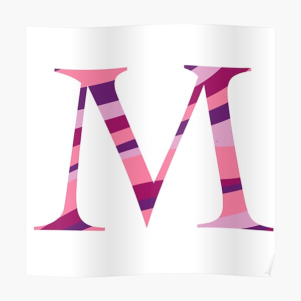 Póster «Letra M con rosa y morado, nombre con letra M» de Margarita131 ...