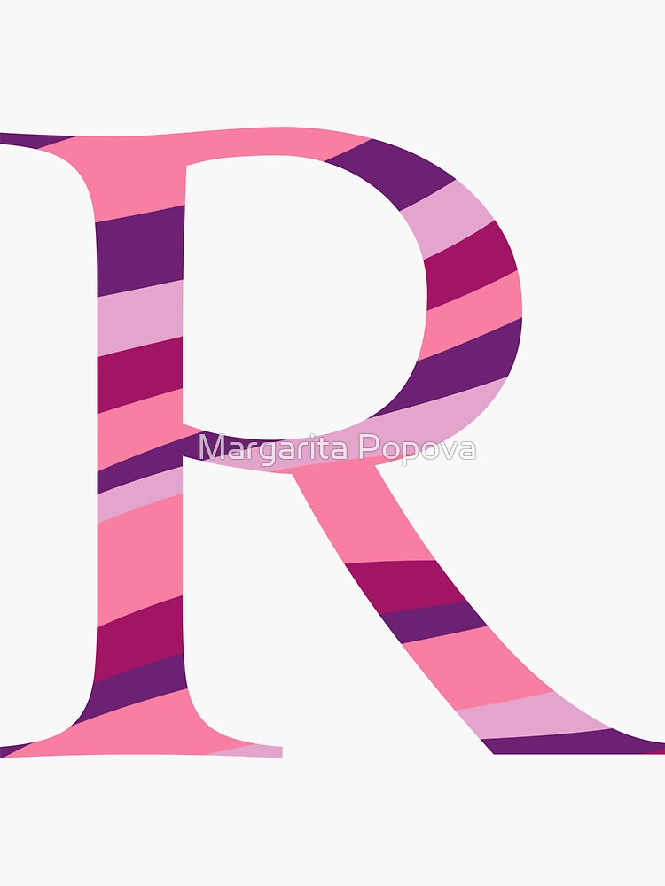 Pegatina «Letra R con rosa y morado, nombre con letra R» de ...