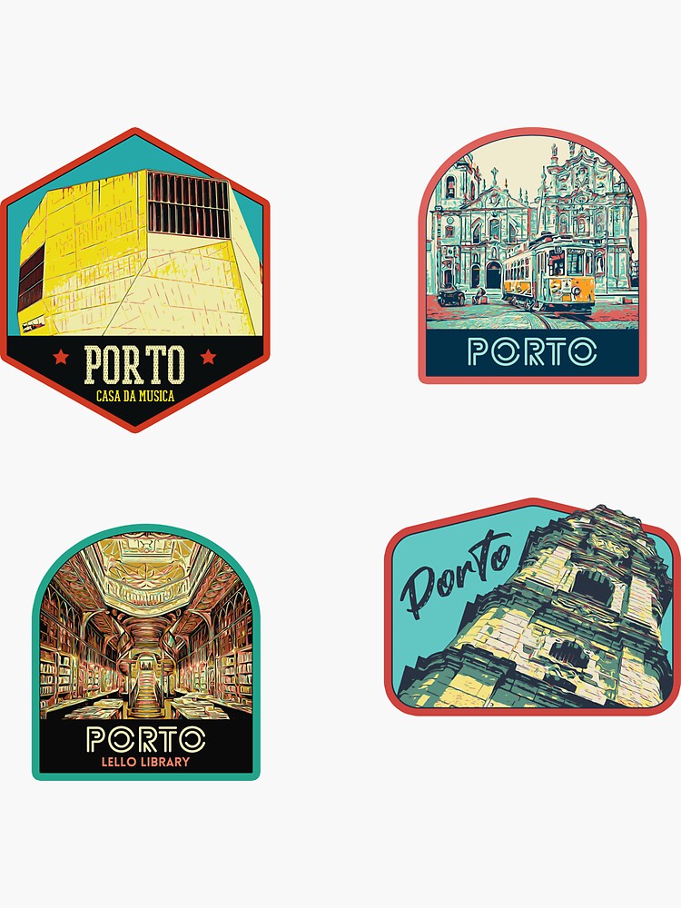 "Porto, Portugal, vintage travel decal pack" Sticker for Sale by Lemomo ...