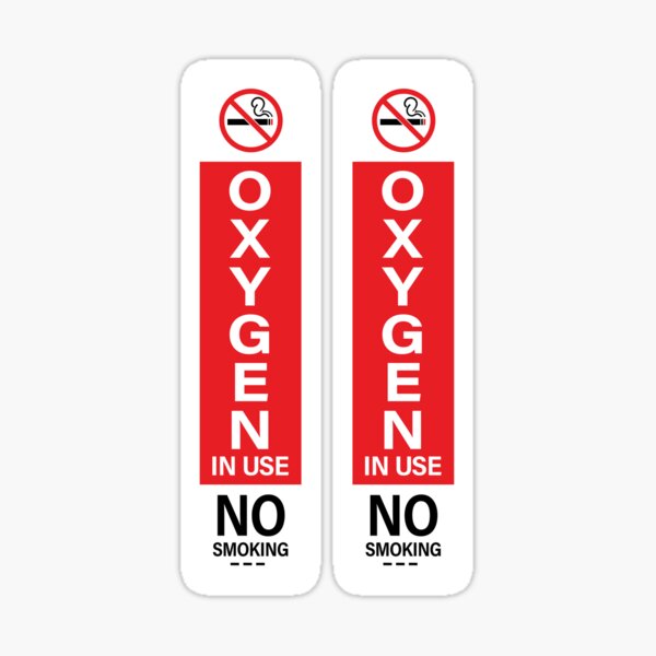 "No Smoking Oxygen in Use Sign " Sticker for Sale by StickDeco | Redbubble
