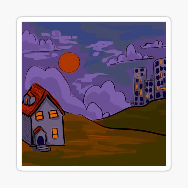 "aesthetic house landscape" Sticker for Sale by HibiscusHeron | Redbubble