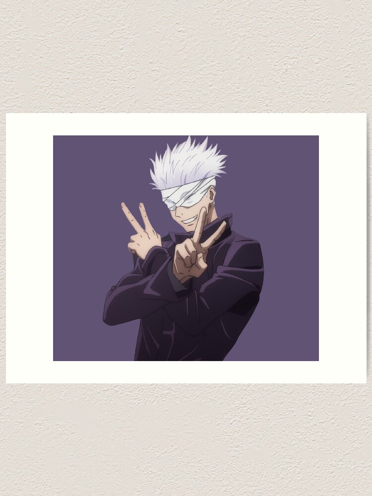 "Gojo Satoru Jujutsu Kaisen 0 Peace Sign" Art Print for Sale by ...