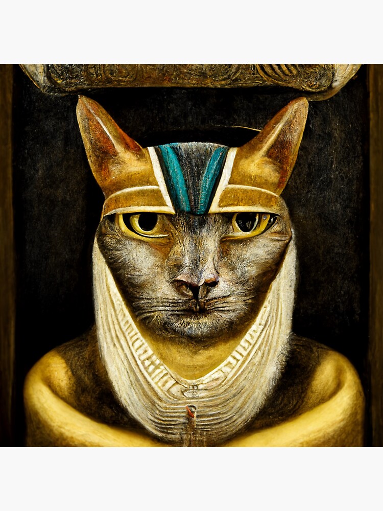 "Imaginary portrait of a pharaonic cat" Sticker for Sale by ...