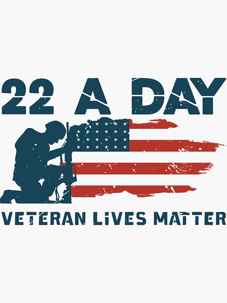"22 A Day Veteran Lives" Sticker for Sale by YoriStudio | Redbubble