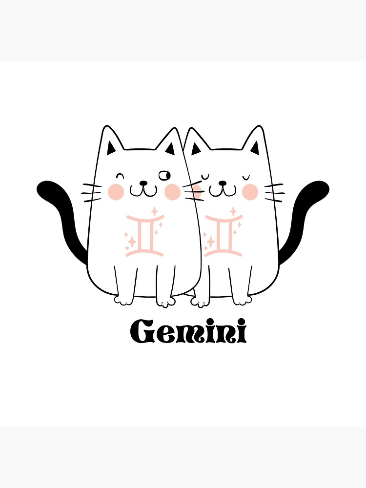 "Cute Zodiac Symbol Cat with Gemini Star Sign " Poster for Sale by ...