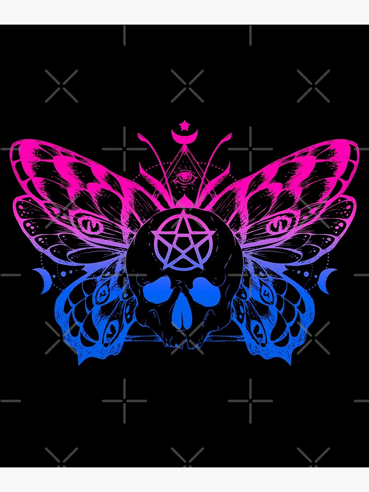 "Bisexual Pentagram Pagan Bi Pride Skull Butterfly Goth Witch" Poster for Sale by ambers-designs ...