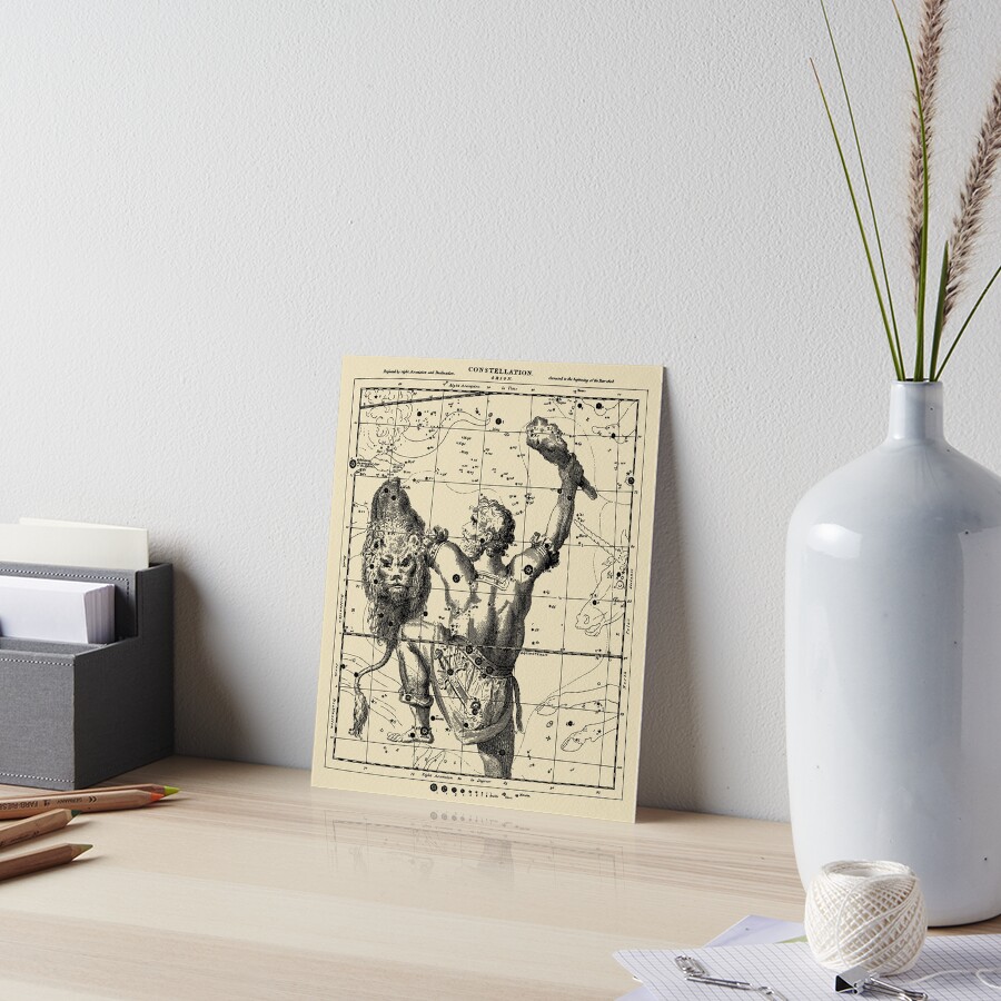 "Orion Constellation Map - Aesthetic, Astronomy, Space" Art Board Print ...