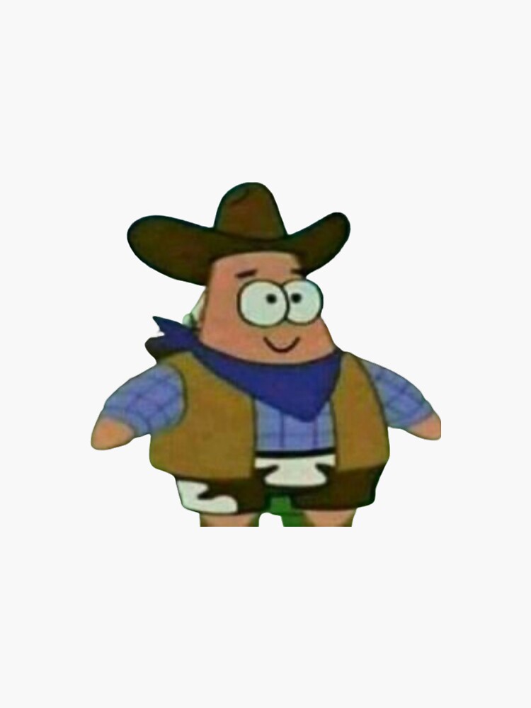 "cowboy patrick" Sticker for Sale by nataliebrownnn | Redbubble