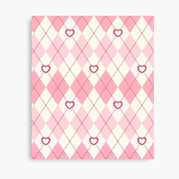 "Preppy, Aesthetic, Pink, Heart, Argyle, Checkered, Preppy Aesthetic ...