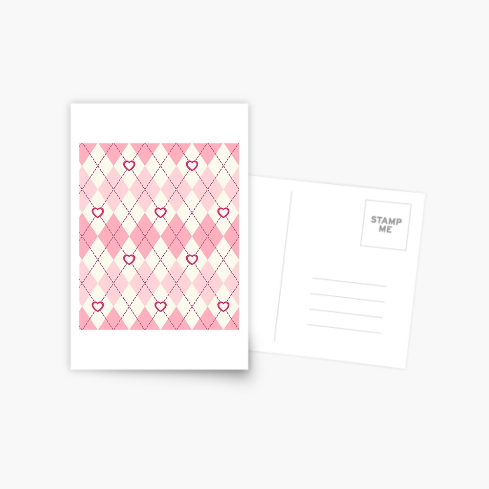 "Preppy, Aesthetic, Pink, Heart, Argyle, Checkered, Preppy Aesthetic ...