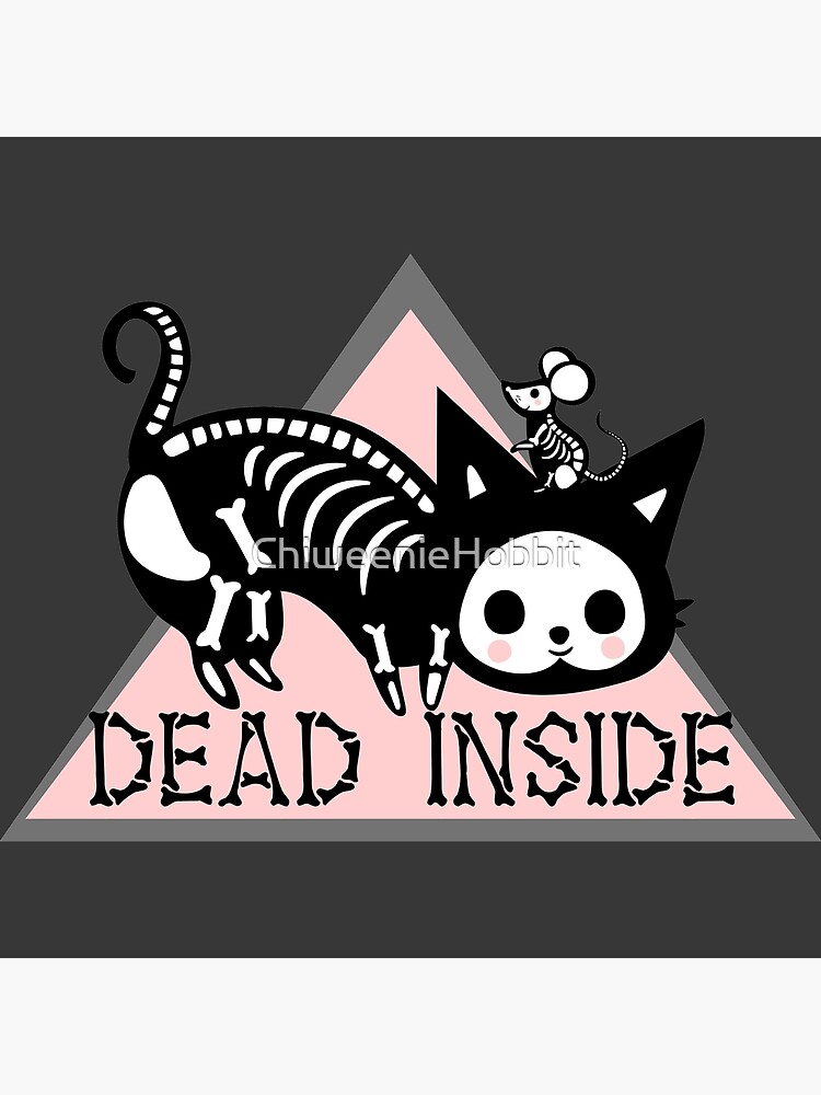 "Dead Inside Skeleton Kitty And Mouse" Poster for Sale by ...