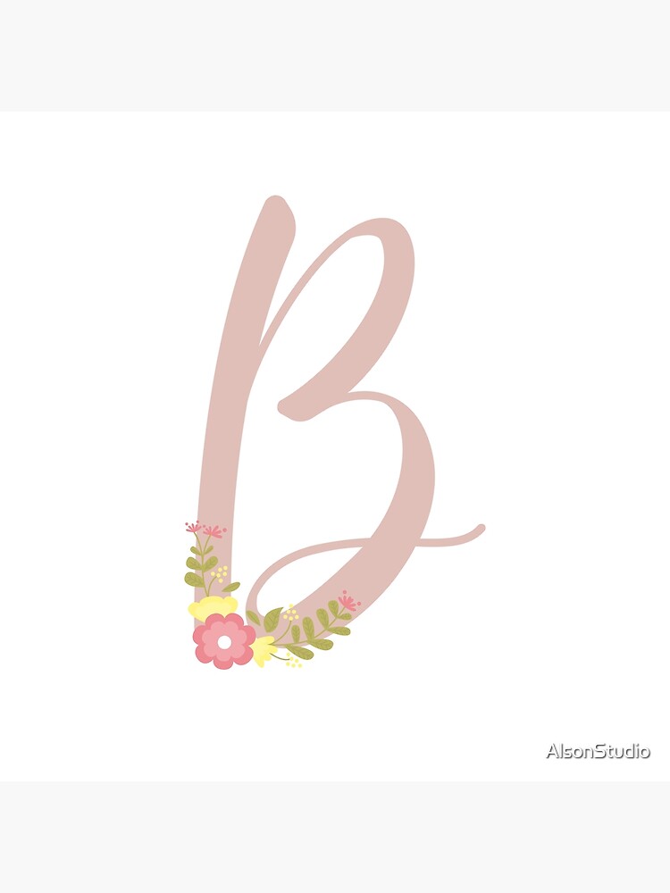"Letter "B" Cursive- Light Pink" Poster for Sale by AlsonStudio | Redbubble