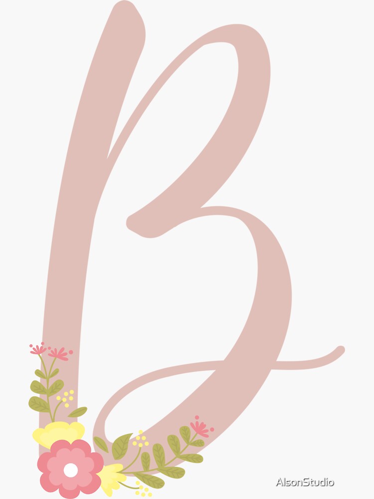 Pegatina «Letra "B" cursiva - rosa claro» de AlsonStudio | Redbubble