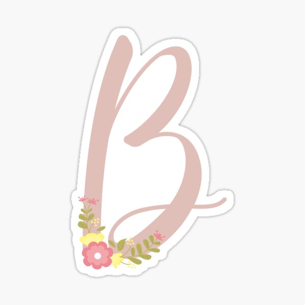 "Letter "B" Cursive- Light Pink" Sticker for Sale by AlsonStudio ...