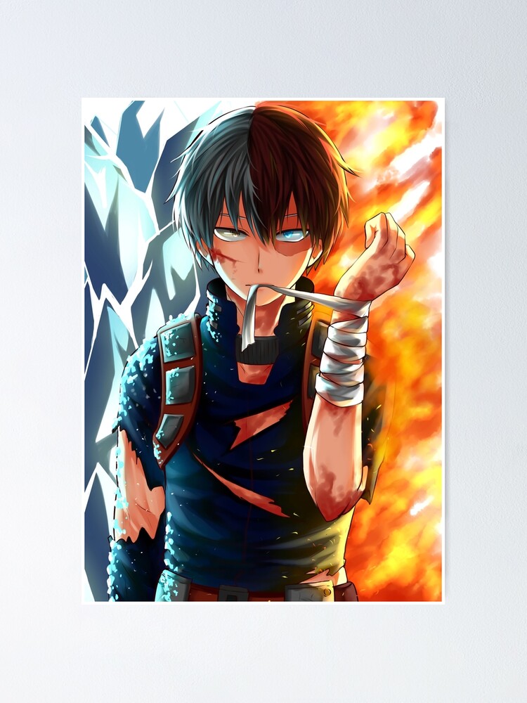 "Shoto Todoroki My Hero Academia Design" Poster for Sale by rinega ...