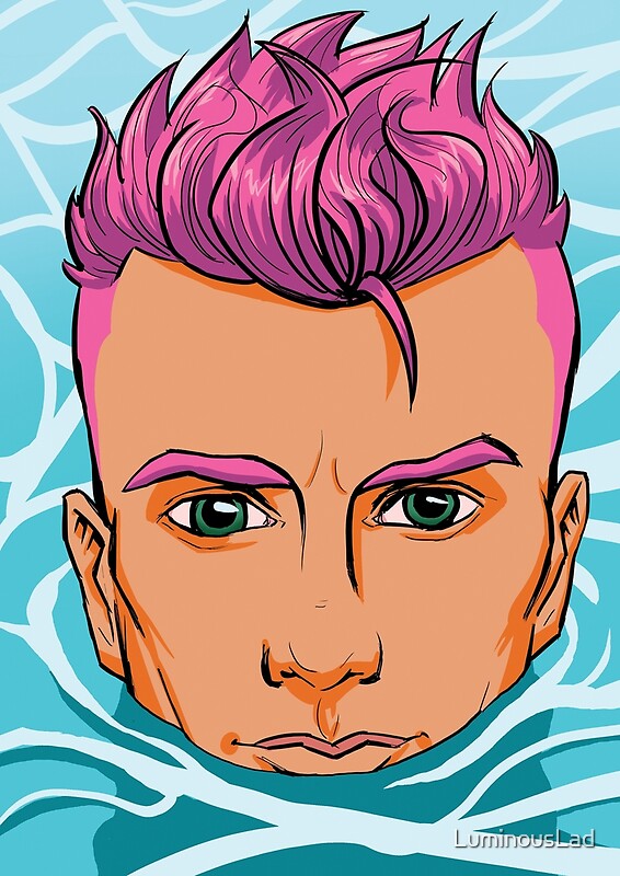 "Hot Pink Merman" by LuminousLad | Redbubble