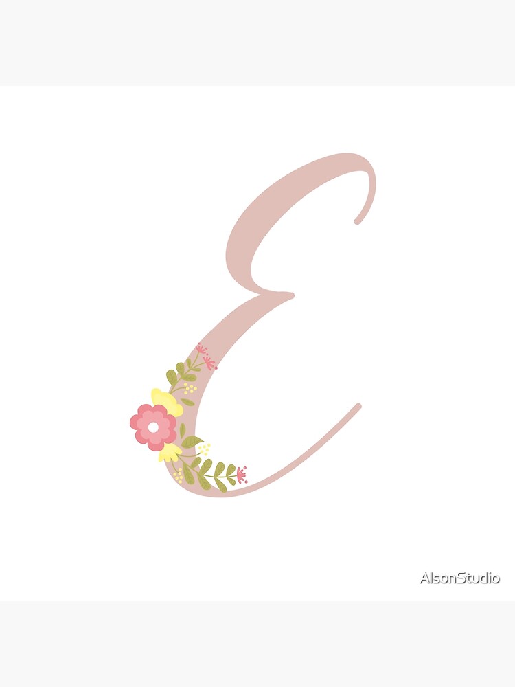 "Letter "E" Cursive- Light Pink" Poster for Sale by AlsonStudio | Redbubble