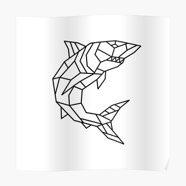 "Geometric Shark" Poster for Sale by msuckow | Redbubble