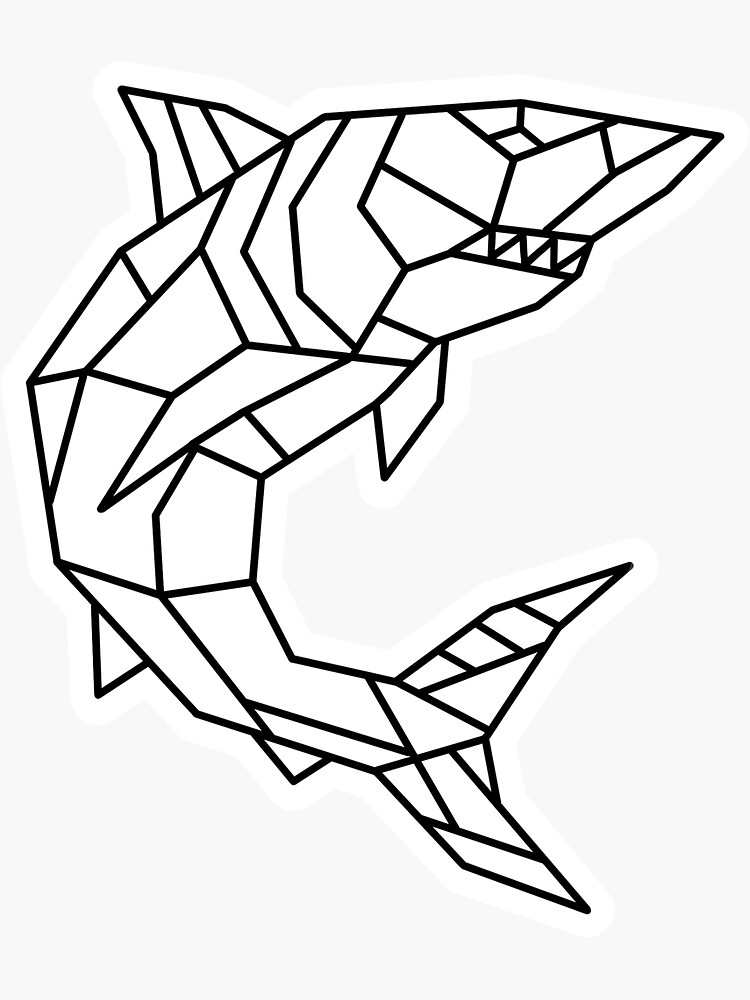 "Geometric Shark" Sticker for Sale by msuckow | Redbubble