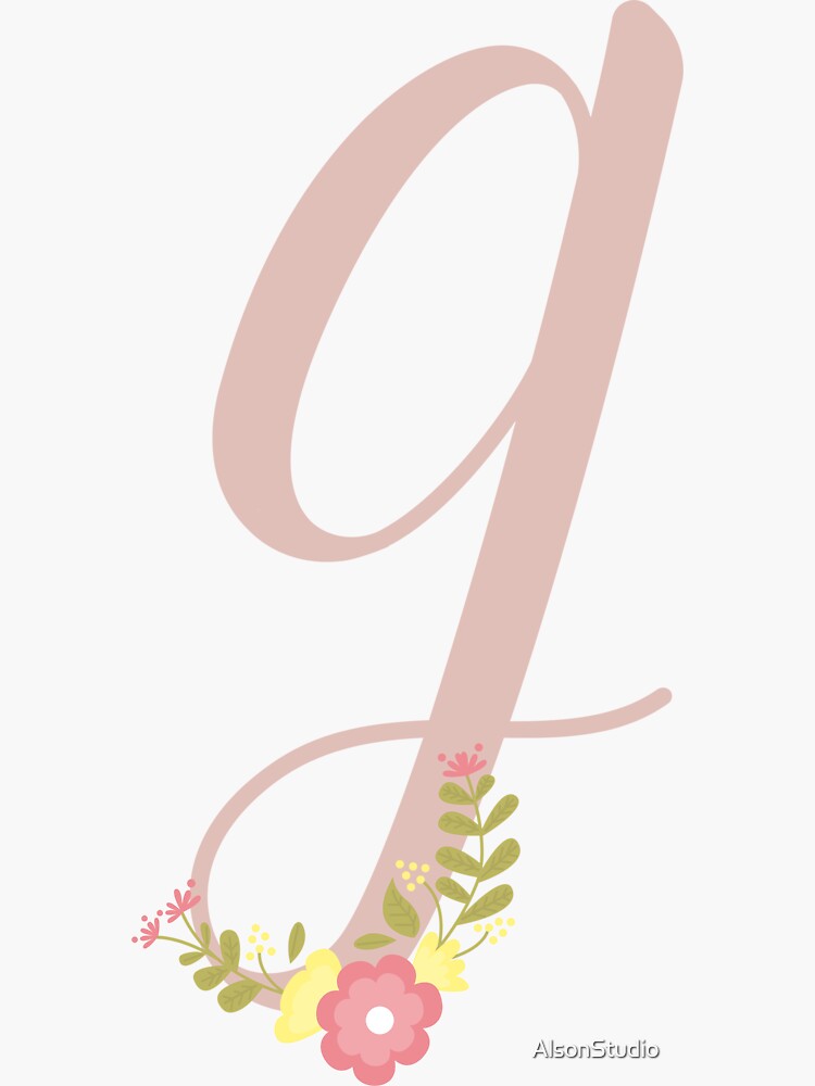 Pegatina «Letra "G" cursiva - rosa claro» de AlsonStudio | Redbubble