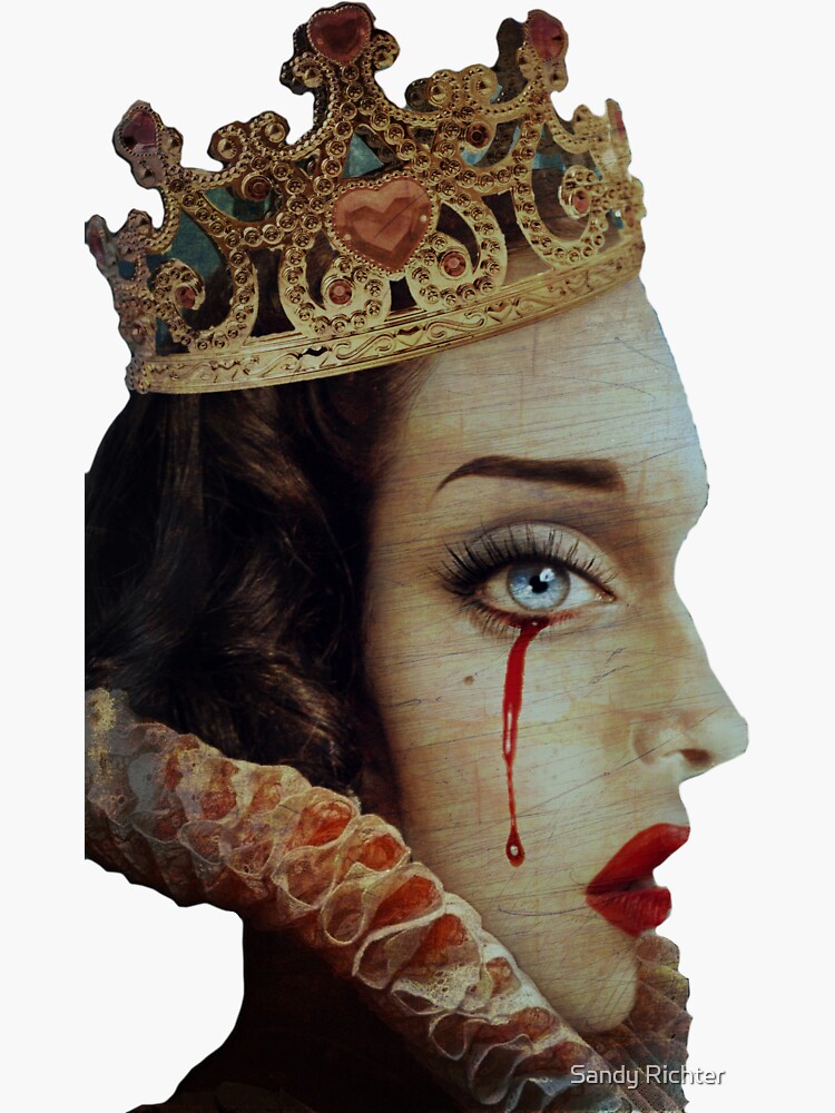 "Surreal Art of Sad Queen of Hearts" Sticker for Sale by sandyrichter ...