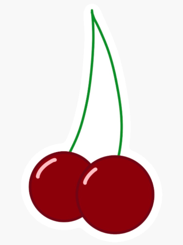 "Cherry Sticker" Sticker for Sale by lenasredbubble | Redbubble