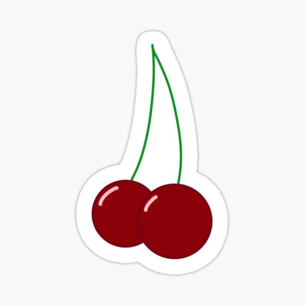 "Cherry Sticker" Sticker for Sale by lenasredbubble | Redbubble